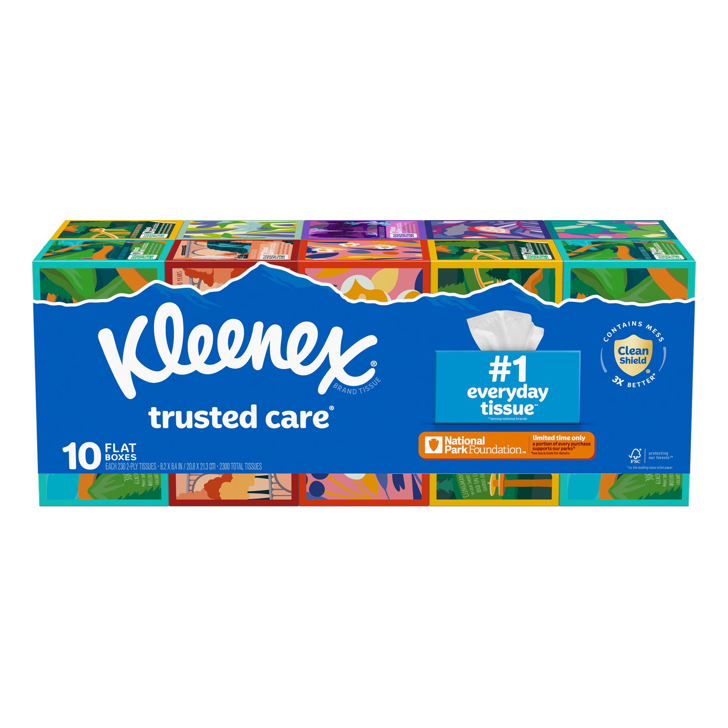 Kleenex Trusted Care Facial Tissue 2 Ply 230 Count 10 Pack
