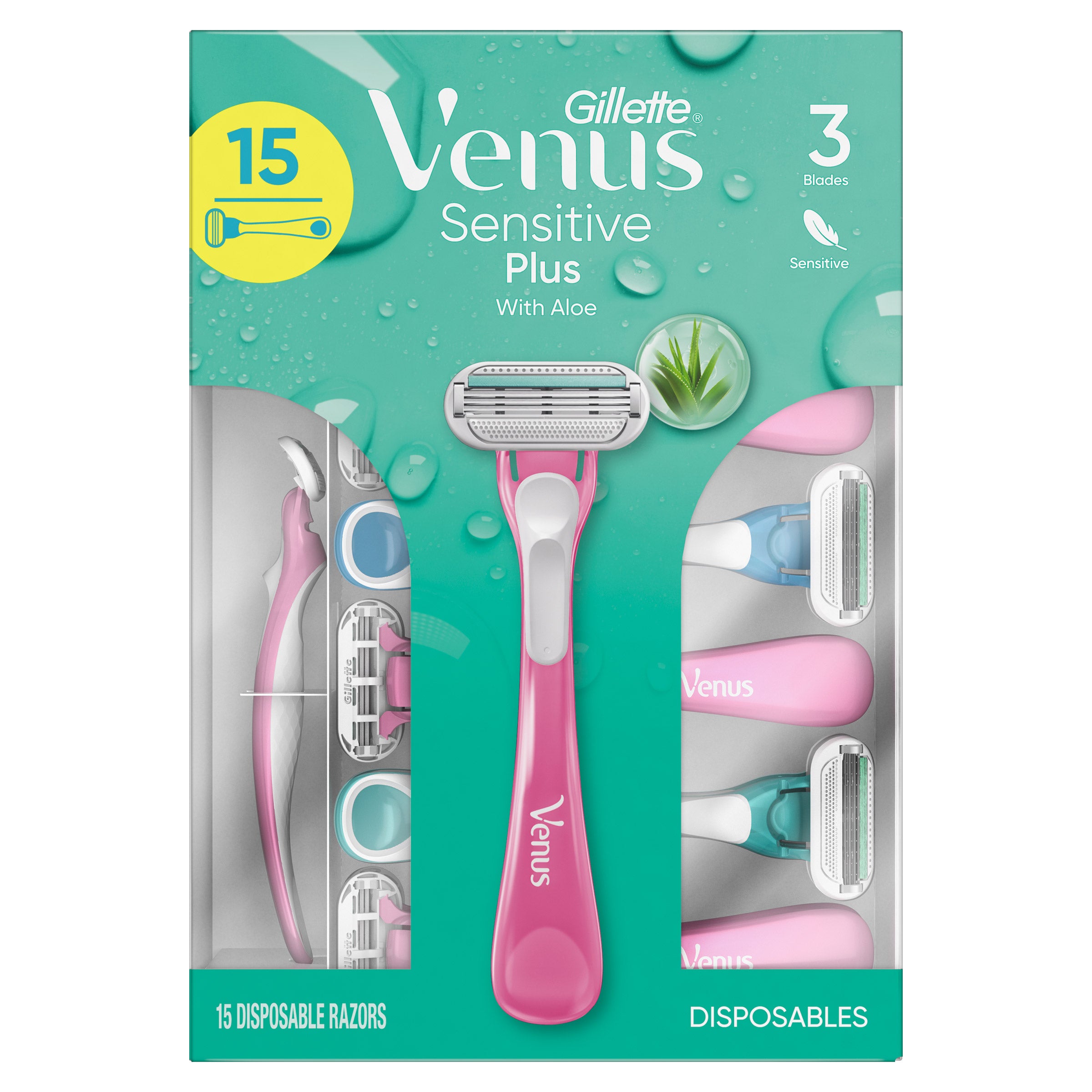 Gillette Venus Sensitive Plus Disposable Razor, 15-count – Bentley's ...
